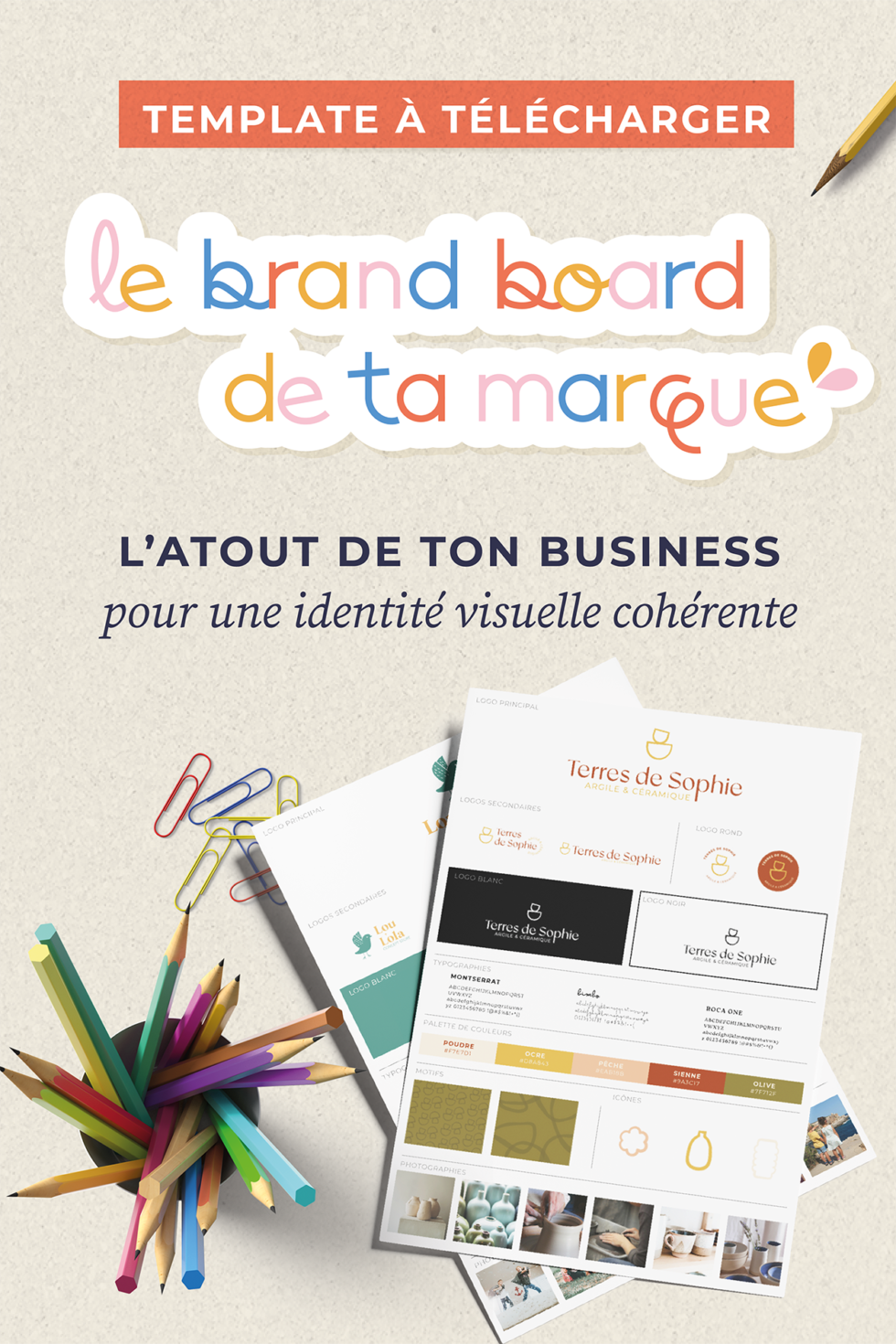Template de BrandBoard Gratuit - Studio La Fabrique