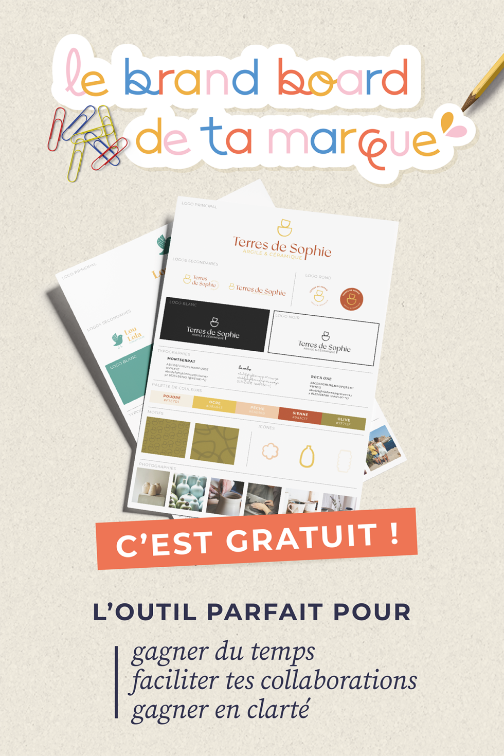 Template de BrandBoard Gratuit - Studio La Fabrique